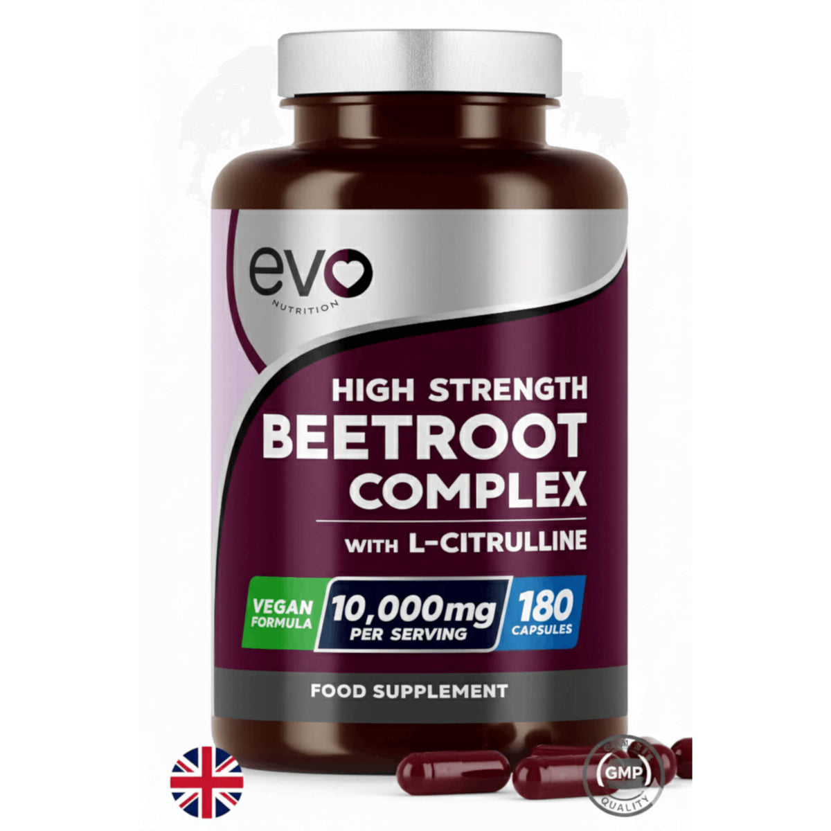 Beetroot & L-Citrulline Capsules – Nitric Oxide Booster – EVO Nutrition